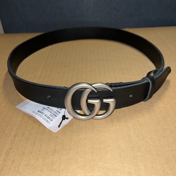 Gucci | Accessories | Gucci Mens Leather Belt With Gg Buckle Size 328 ...